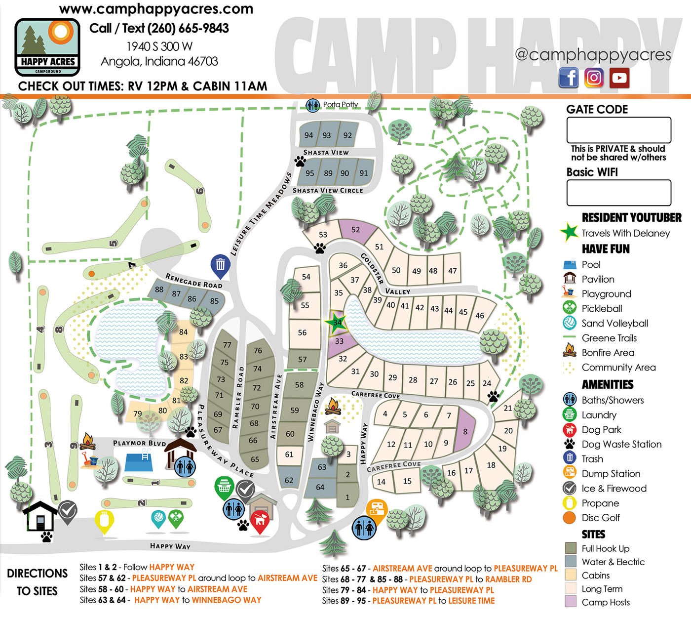 Campground Map - Happy Acres Campground
